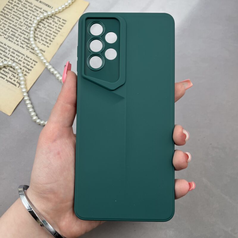 قاب گوشی Galaxy A73 سامسونگ New Sport Design برجسته محافظ لنزدار سبز کد 21862 - قاب سنتر
